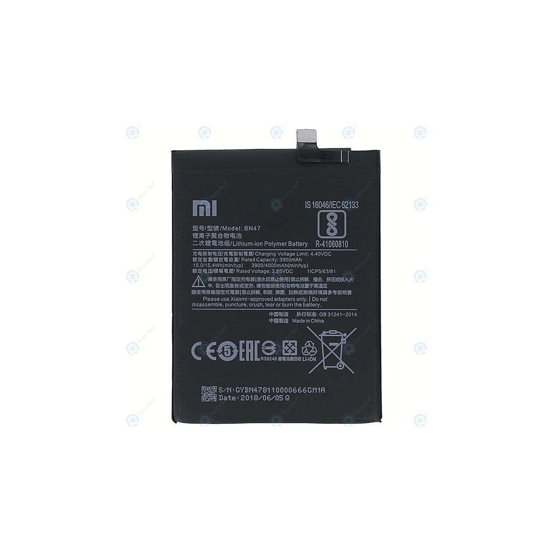 Baterie Xiaomi BN47, pro Xiaomi Mi A2 Lite, Xiaomi Redmi 6 Pro 3900mAh ...